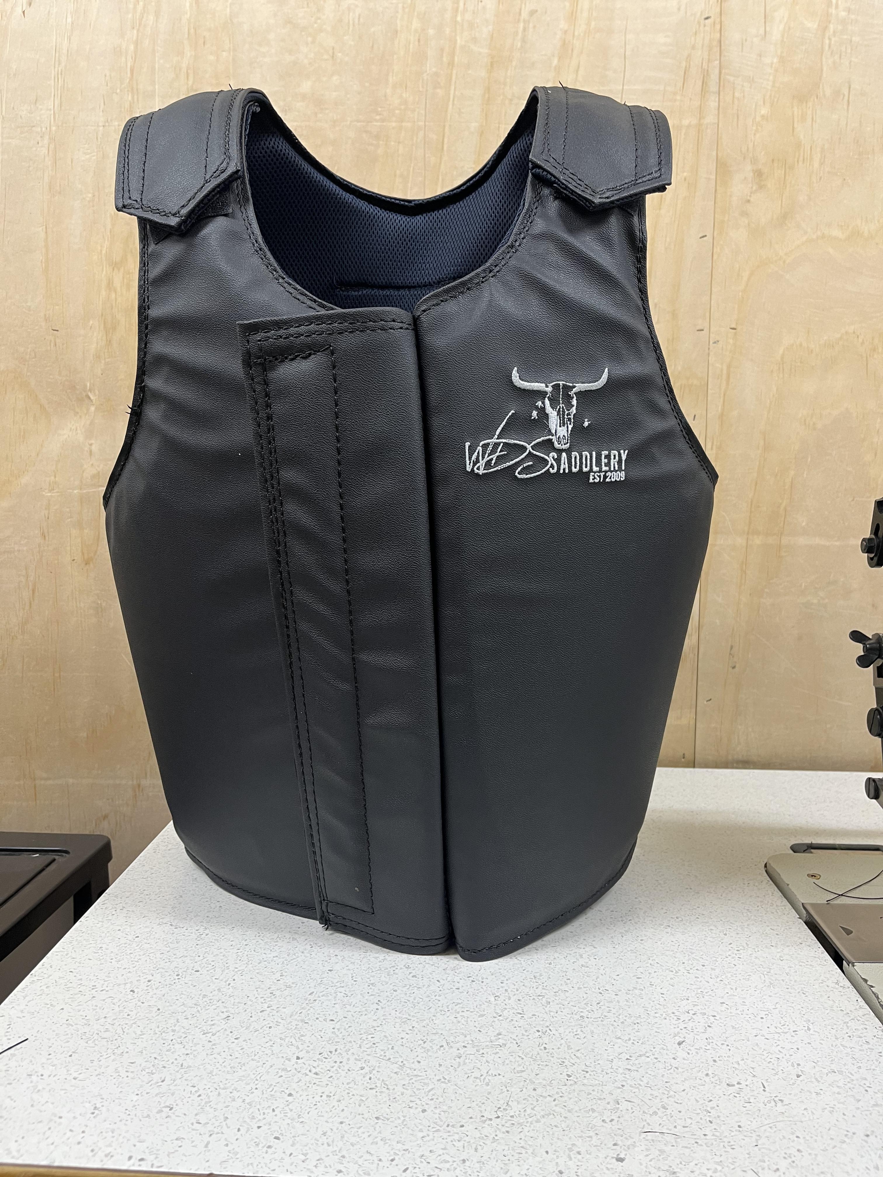 WDS Saddlery Pro Rodeo Vest - Silver Adult Medium - Ready made to be s